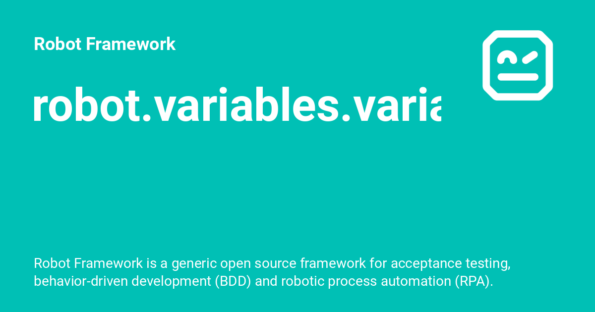 Robotvariablesvariables Robot Framework 6988