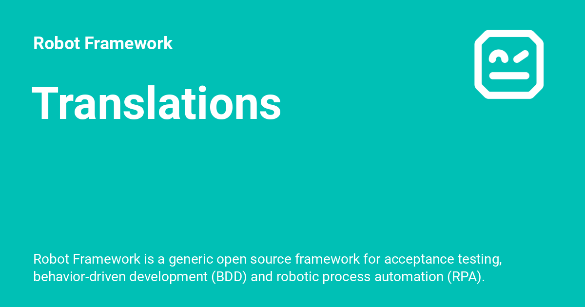 Translations - Robot Framework